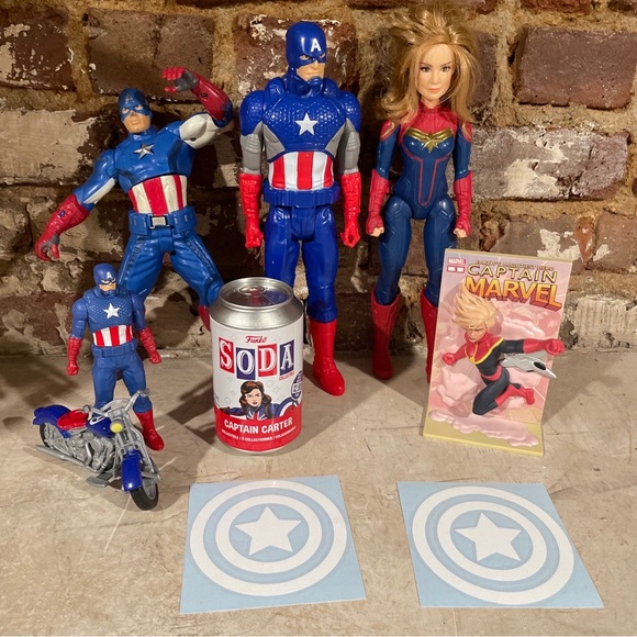 Marvel | Toys | Captain America Marvel Carter Action Figure Lot Decals ...